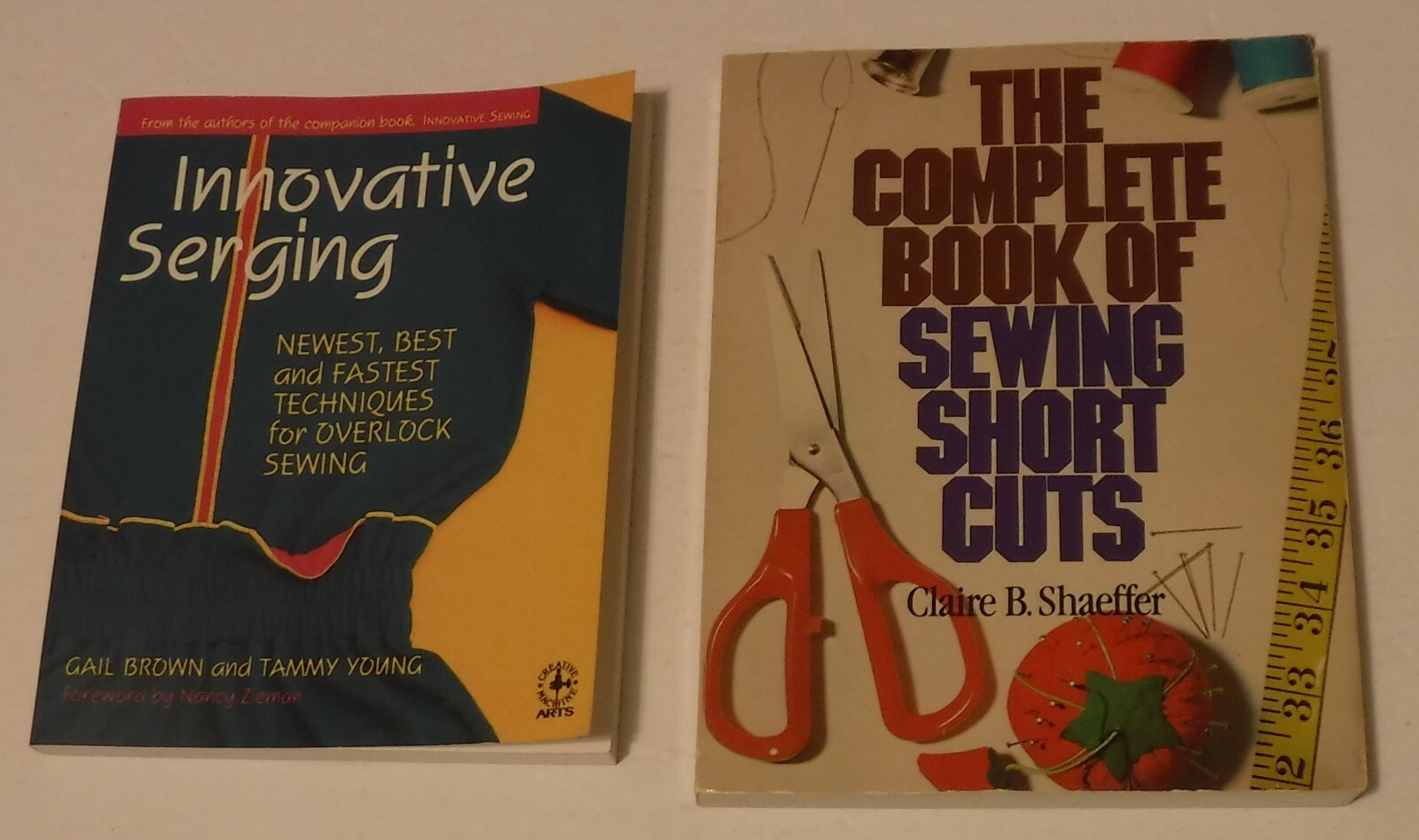 Sewing Craft Book lot of 2 Innovative Serging Complete Book of Sewing ...