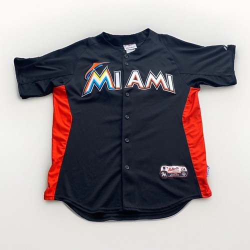 MLB Miami Marlins Majestic Jose Reyes #7 Jersey Coolbase Black ...