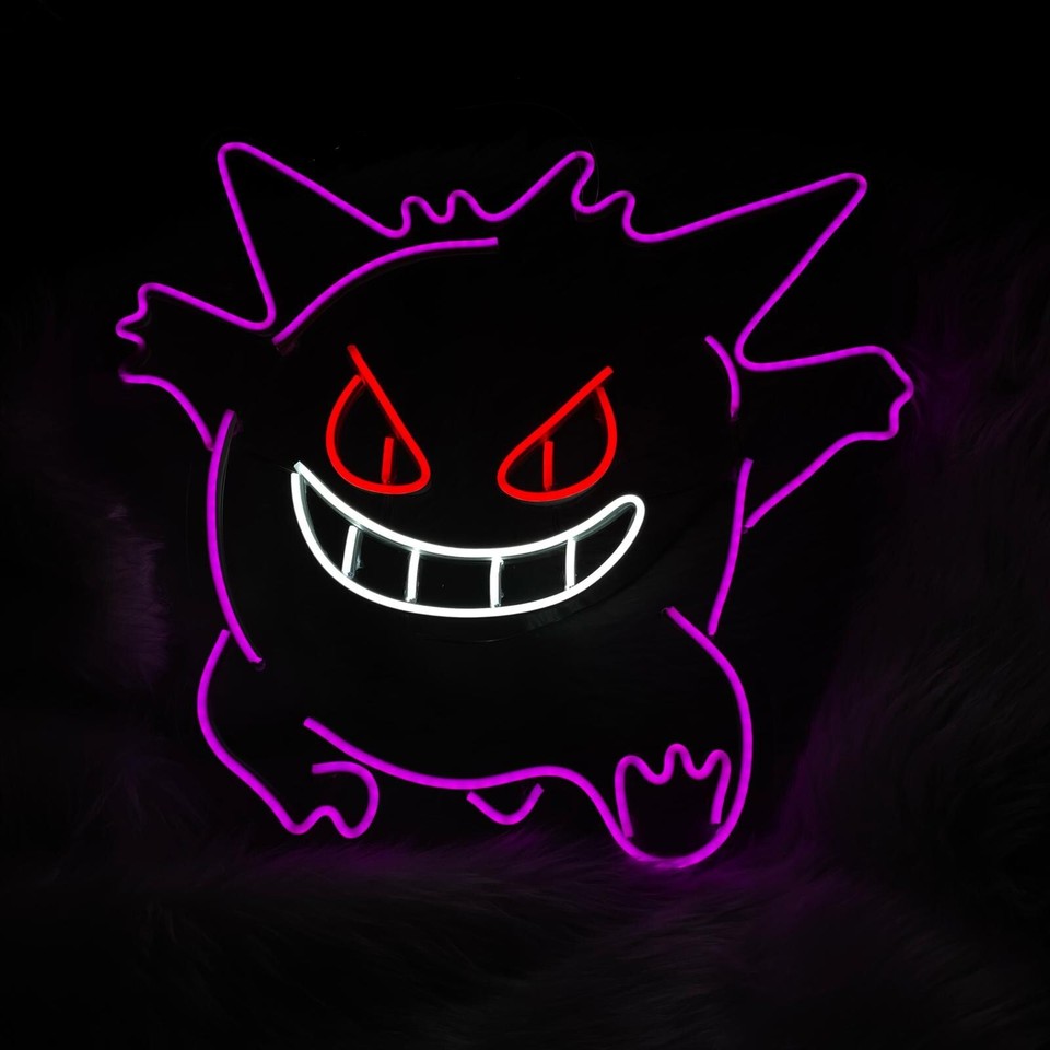 Gengar Neon Sign, Gengar Anime Bedroom Wall Decor, Pokemon Neon Sign ...