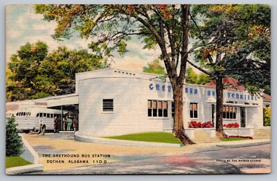 The Greyhound Bus Station Dothan Alabama c1953 Vintage Rainer Studio ...