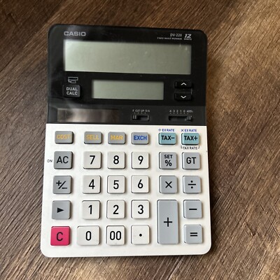 CASIO DV-220 12 Digit Angled Dual Display Desktop Calculator Cost Sell ...
