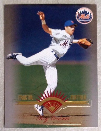 1997 LEAF BASEBALL - FRACTAL MATRIX PARALLEL CARD #41 REY ORDONEZ METS ...