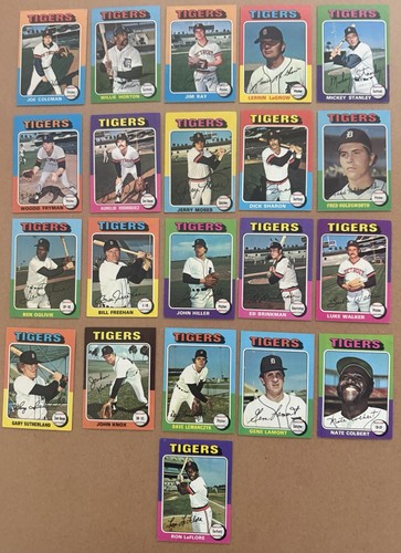 1975 Topps Mini Detroit Tigers Lot of 21 - Horton Stanley Freehan ...