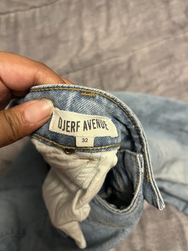 Djerf Avenue Jeans Womens Size 32 Zip Flu Light Wash Blue Denim Pants ...