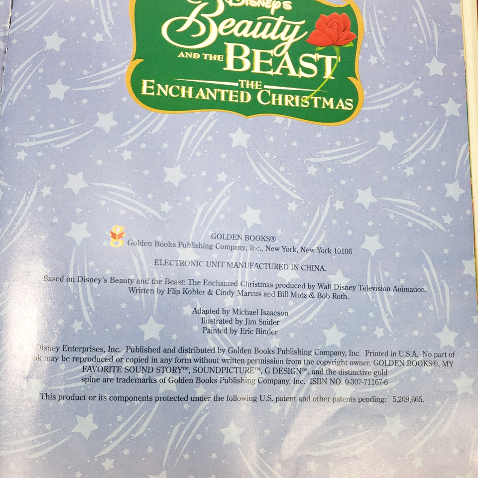 Beauty And The Beast Enchanted Christmas Favorite Sound Story Disney ...