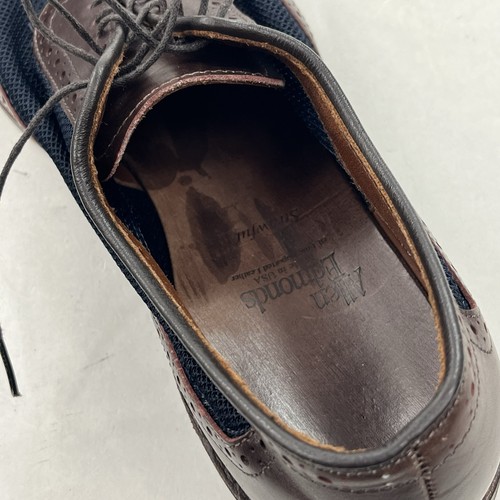 ALLEN EDMONDS STRAWFUT BROWN LEATHER VENTILATED MESH DRESS SHOES WING ...