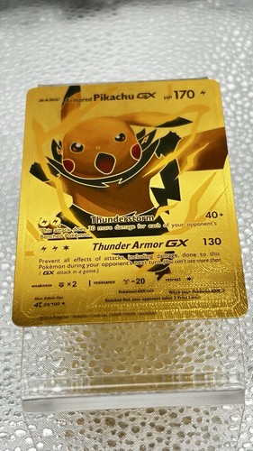 Pokémon Armored Pikachu GX NM Gold Foil Fan Art | eBay