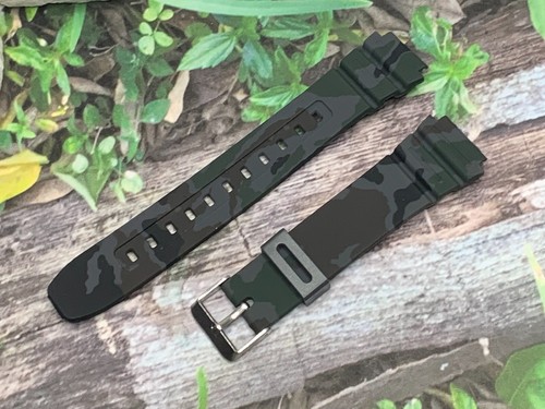 Gray Camo Casio Resin Watch Band Strap World Timer AE-1200WH AE-1300WH ...