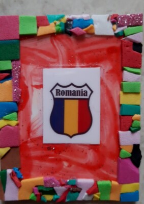 Romania Flag Travel Souvenir Fridge Magnet handmade ( mosaic ) 7x5 Cm ...