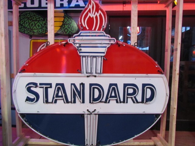 Original Porcelain Standard Oil Sign with Animated Neon 7 FT W x 74 IN ...