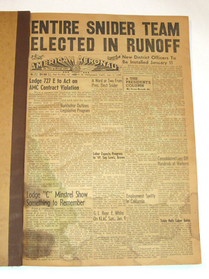 VTG 1949 LOCKHEED AEROSPACE LABOR UNION NEWSPAPER! FULL YEAR BOUND/IAM ...