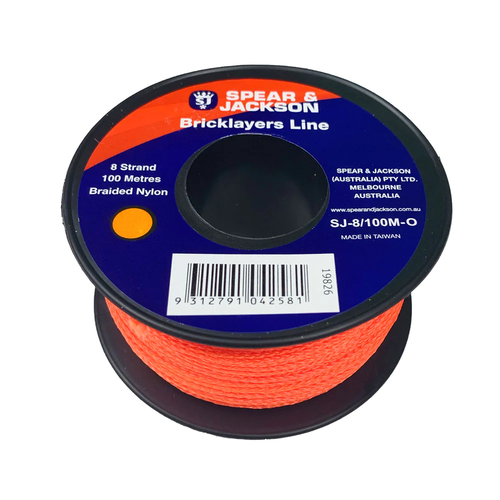 Spear & Jackson Brick Line 100m Orange 8 Strand Nylon | eBay