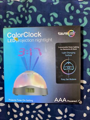 TZUMI LED PROJECTION NIGHTLIGHT COLOR CLOCK NEW SHIPS FROM U.S | eBay