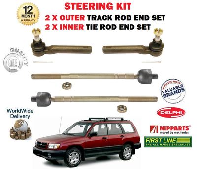 FOR SUBARU FORSTER 1997-2002 2x OUTER & 2x INNER STEERING TRACK RACK ...