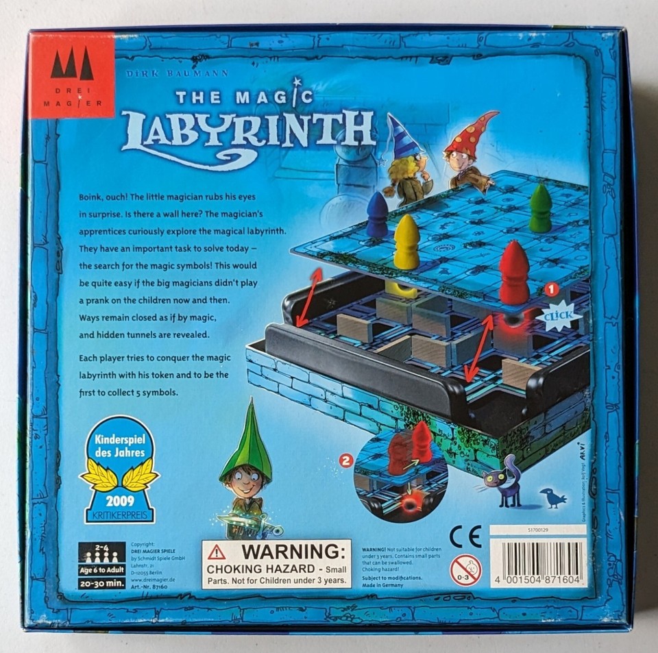 The Magic Labyrinth Board Game Dirk Baumann Magnetic Maze Strategy Ages ...