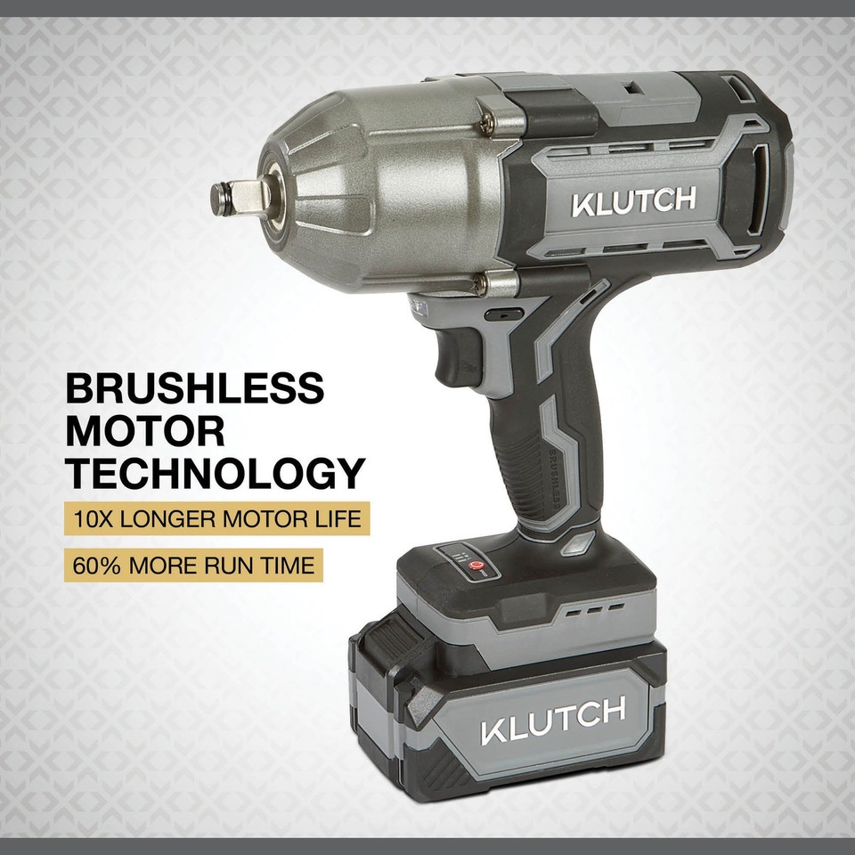 Klutch High-Torque 1/2in. Impact Wrench Kit, KLiQ 20V, 1000 Ft./Lbs. Breakaway | eBay