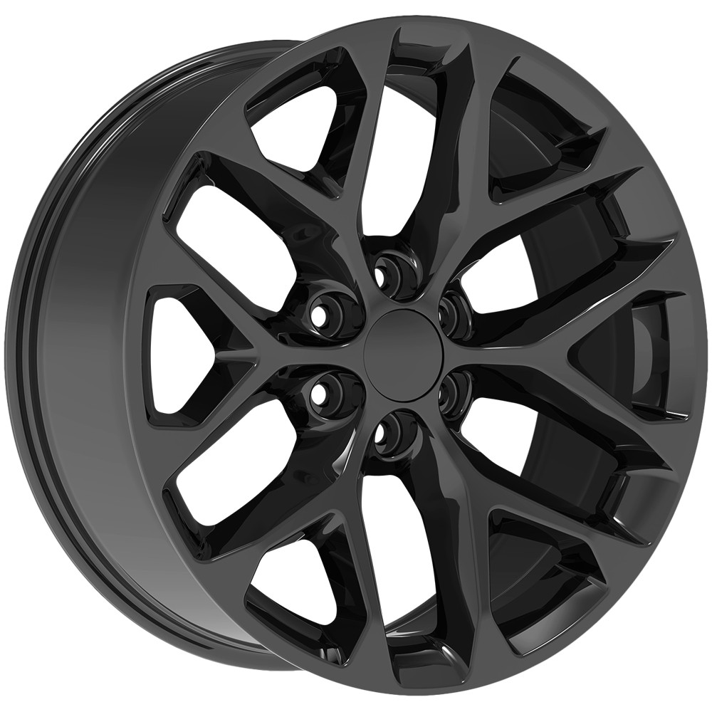 (Set of 4) Replica 1 RP09 Snowflake 22x9 6x5.5" +24mm Gloss Black ...