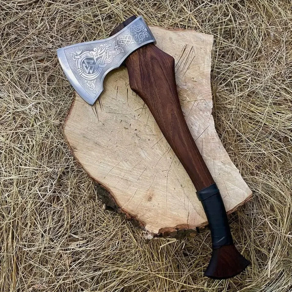 Hand Forged Steel Axe "RUNES", Hunting Hatchet, Tomahawk Hand Throwing ...