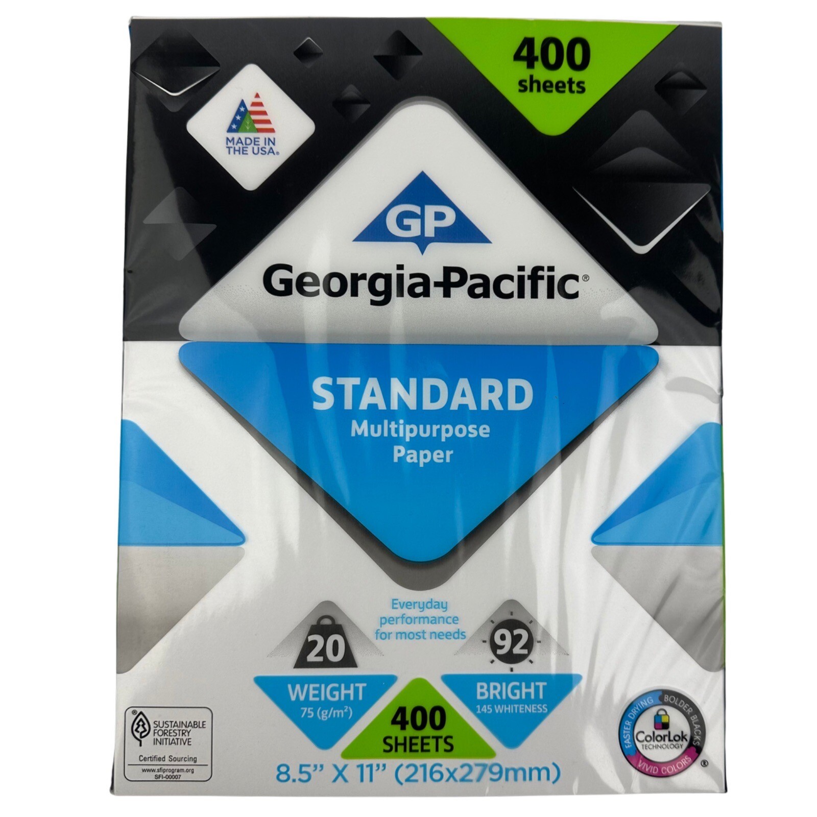 GEORGIA-PACIFIC COPY PRINTING PAPER LETTER 8.5 BRIGHT WHITE 400 Sheets ...