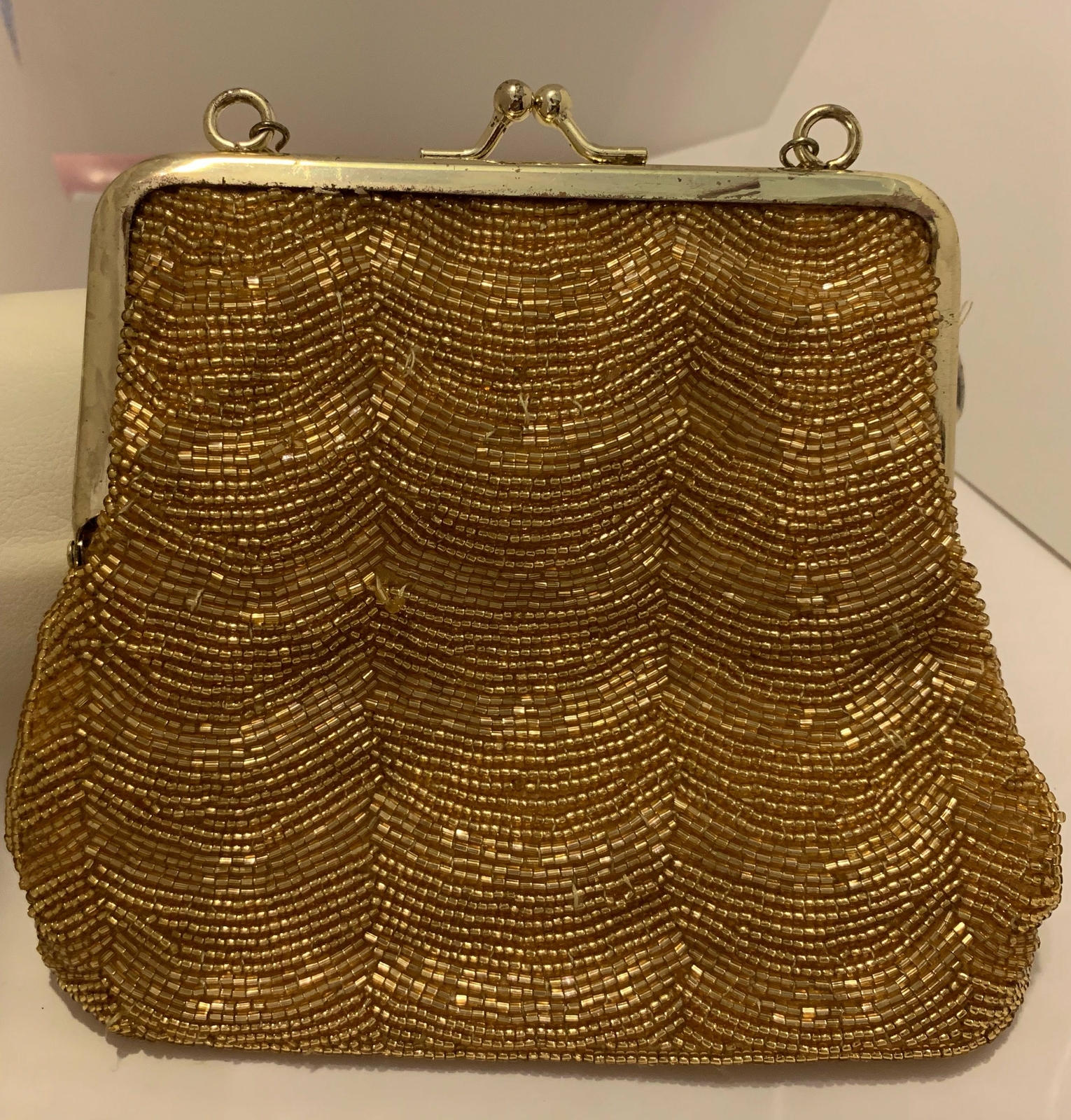 La Regale Gold Beaded Purse - Gem