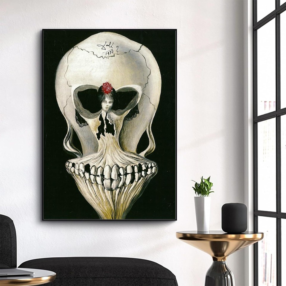 Salvador Dali Canvas Wall Art - Ballerina in a Death’S Head Poster ...