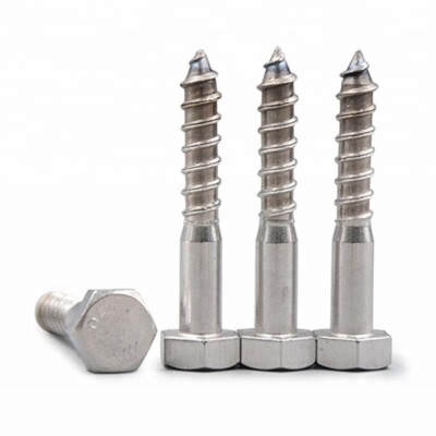 M6 6mm A4 Marine Grade Stainless Steel Hex Head Coach Screws Wood ...