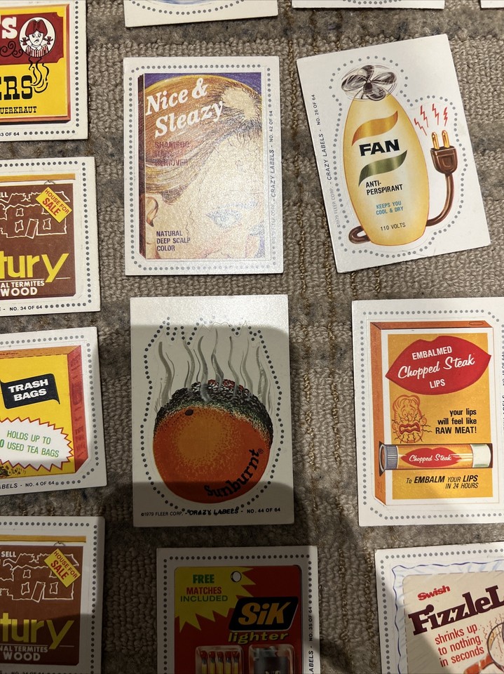 1979 Lot Of 16 Fleer Crazy Labels Cards | eBay