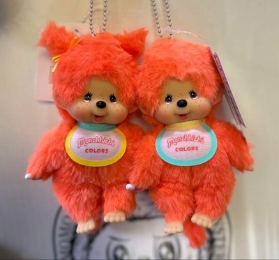 Monchichi COLORS Mascot Keychain Orange Boy & Girl Pair Set | eBay