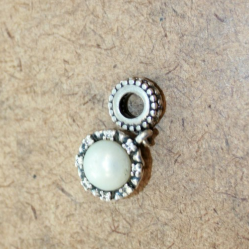Pandora Sterling Silver Everlasting Grace Pearl Dangle Charm #791385P ...
