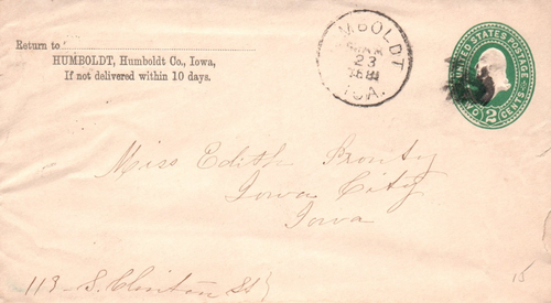 Humboldt IA Iowa Vintage Postal Cover | eBay