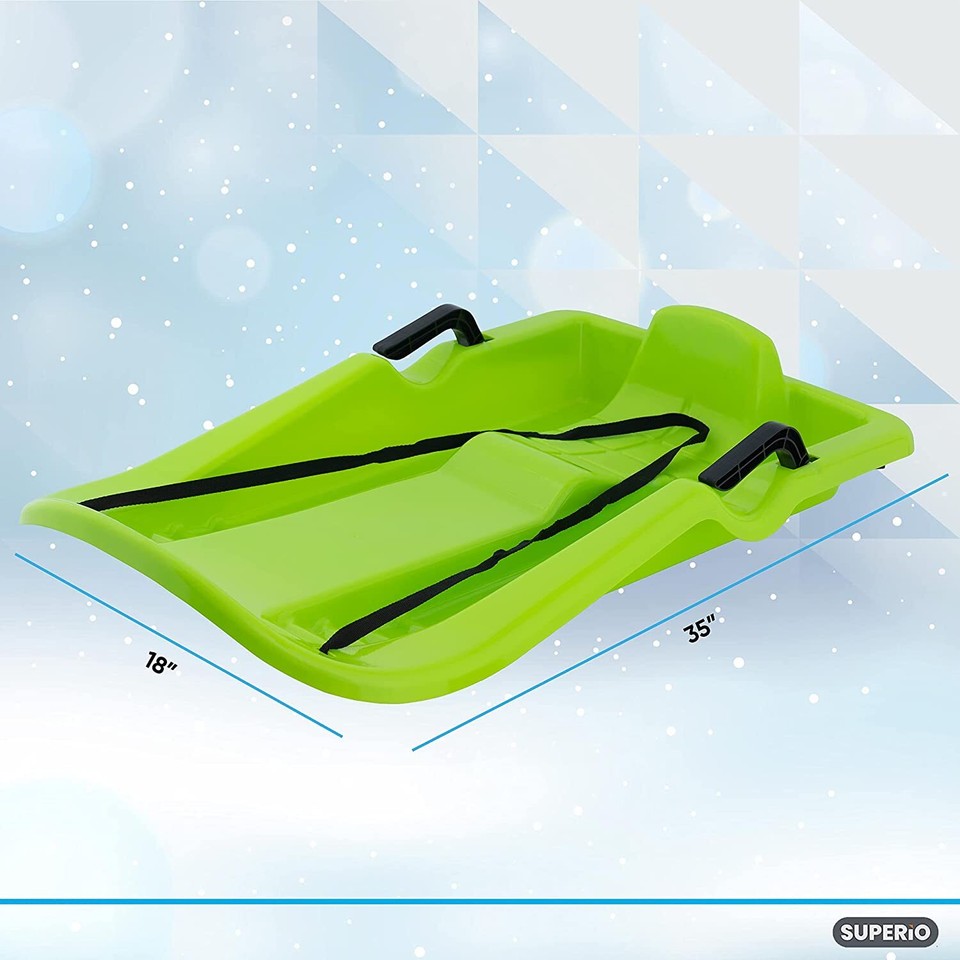 Superio Downhill Snow Sled with Brake Handles for Kids and Adults, 35 ...