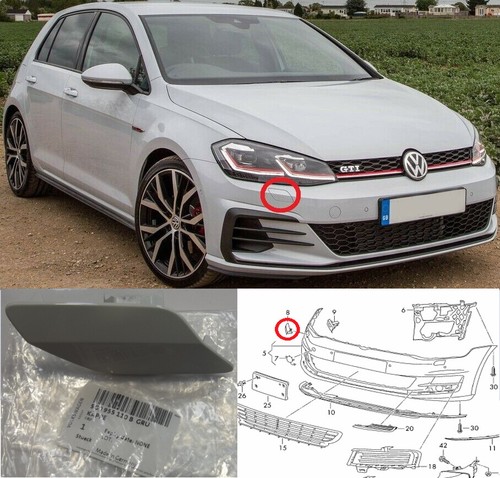 VW Golf GTD GTI Mk7 Genuine New Headlight Washer Cover O/S Painted To ...