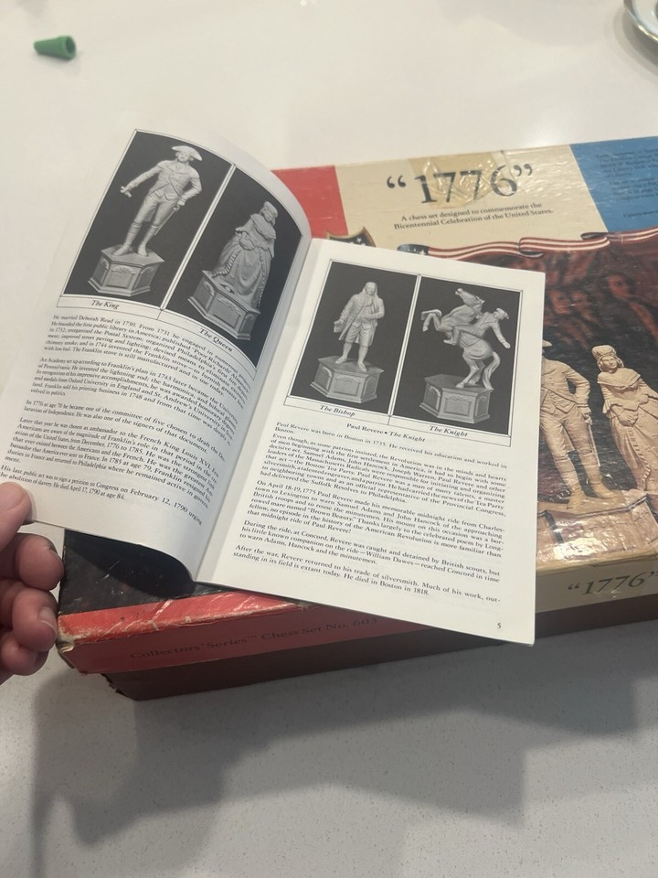 Vintage 1776 Chess Set In Original Box With Original Manual | eBay