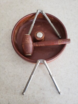 Vintage Wooden Nut Cracker Set Hammer & Tools 1948 USA | eBay