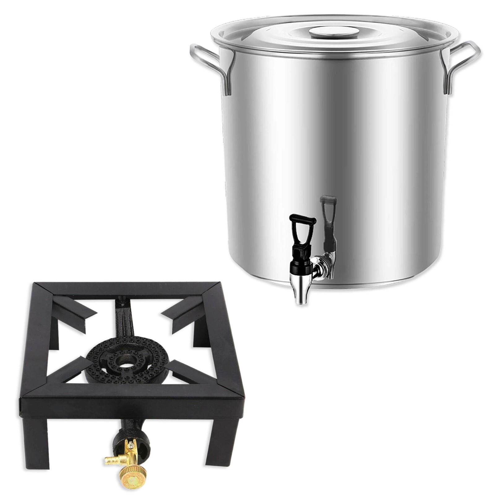 PROPANE GAS WATER BOILER PAN TAP 20 LITRE STOCKPOT PLUS SINGLE LPG ...