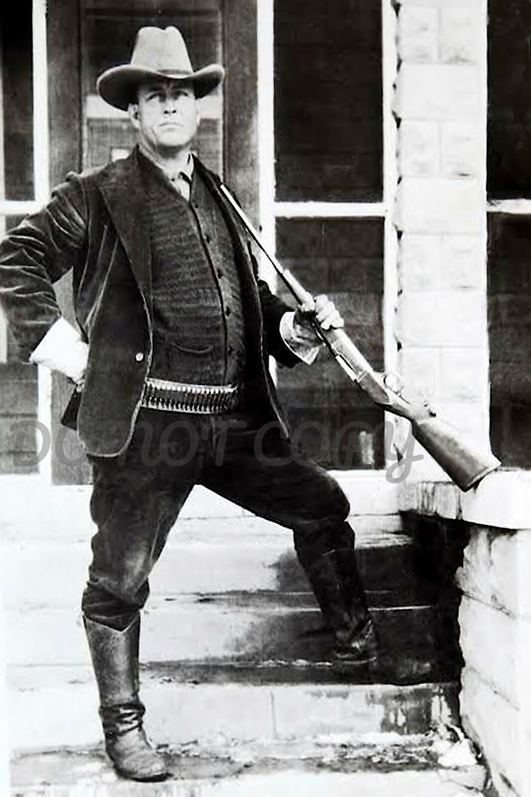 ANTIQUE REPRODUCTION PHOTOGRAPH FRANK HAMER TEXAS RANGER SAVAGE MODEL ...