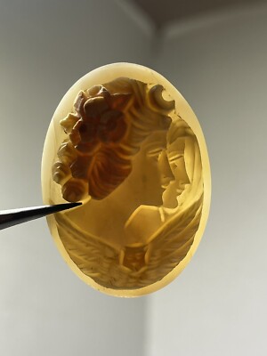 Antique Victorian Loose Artemis Diana Cameo Conch Shell Carved Greek ...