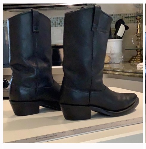 Mason Western Men’s Leather Cowboy Boots Size 8.5D Black Style 981 Made ...