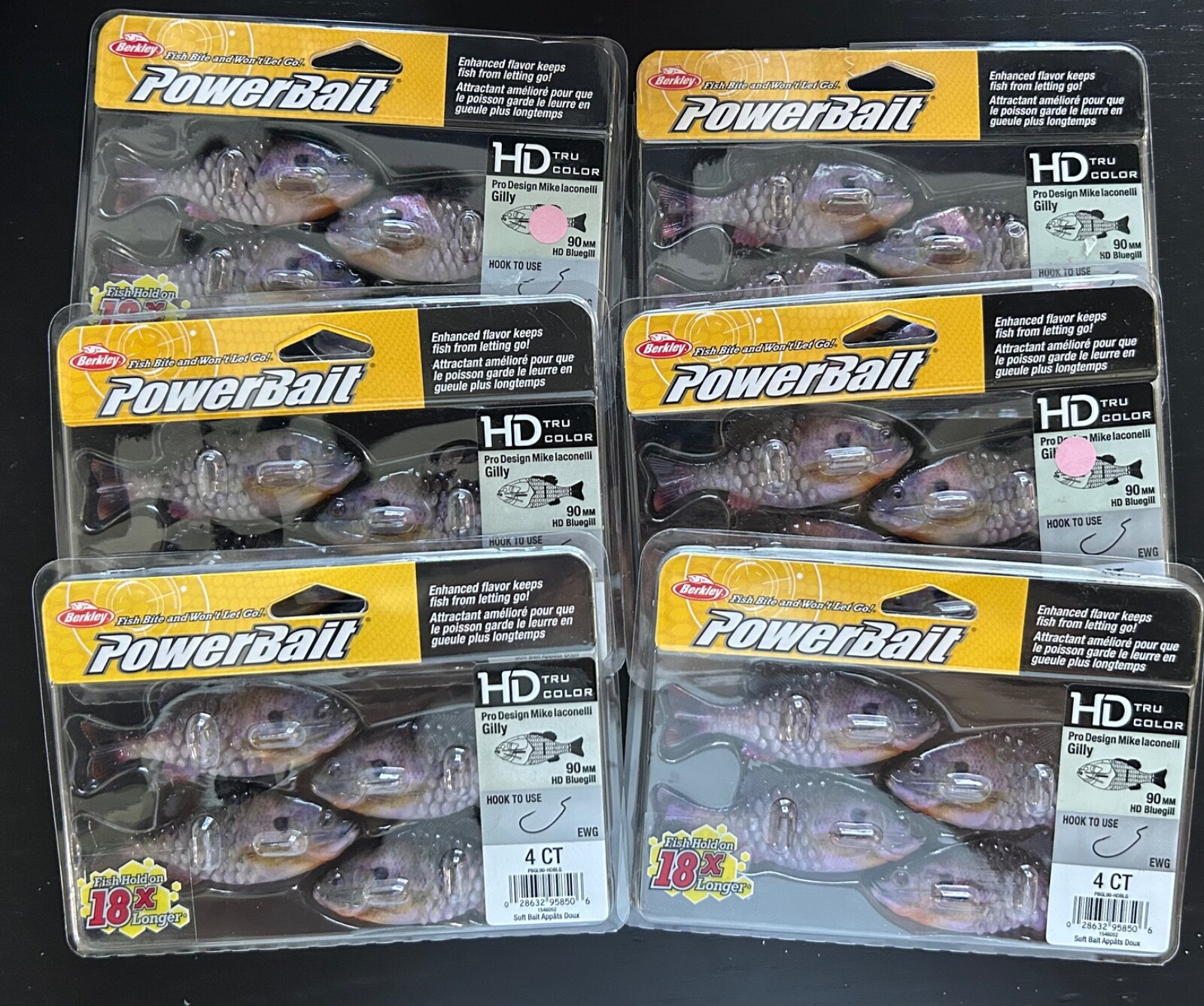 LOT OF SIX Berkley PowerBait Gilly Fishing Lure 4 Pack HD BLUEGILL ...