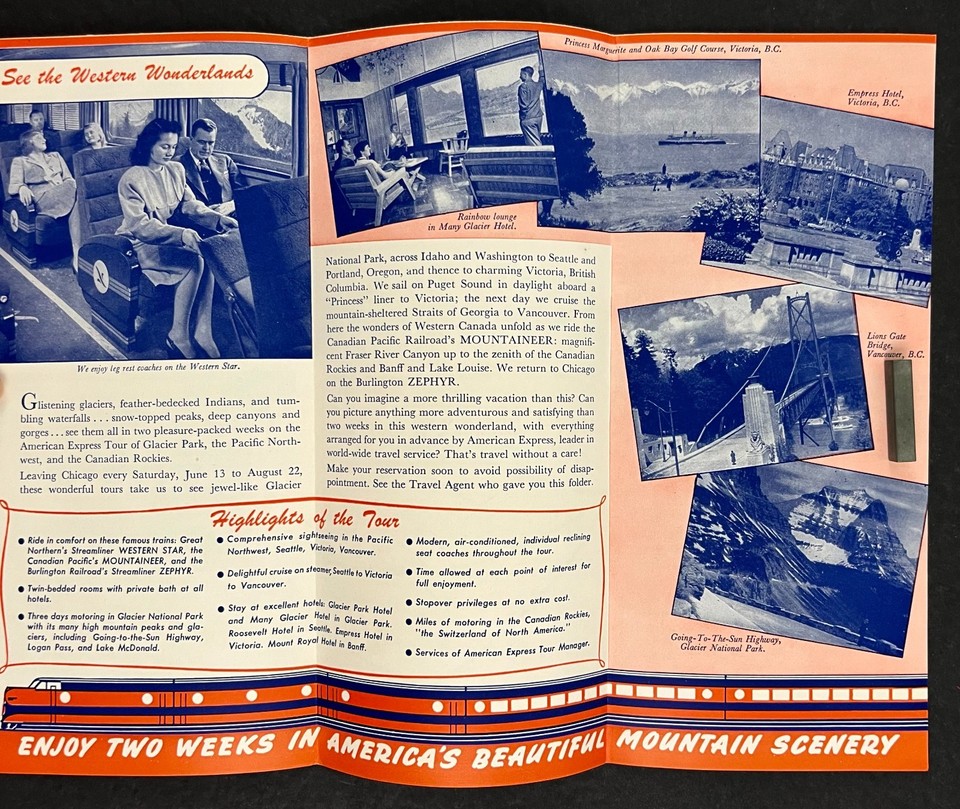 1959 American Express Scenic Tours Glacier Park Canadian Rockies Travel ...