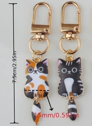 CAT KITTEN KITTY PET FELINE LOVER ANIMAL SHAPED KEYCHAIN KEYRING KEY ...