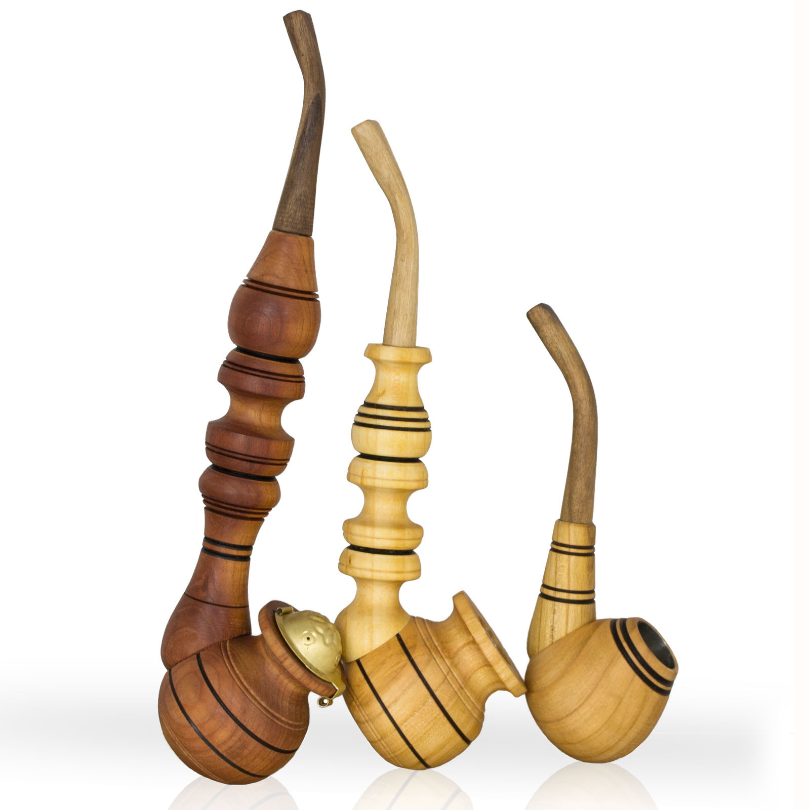 3pcs Wooden Tobacco Pipes Plum Cherry Natural Wood Smoking Pipe ECO ...