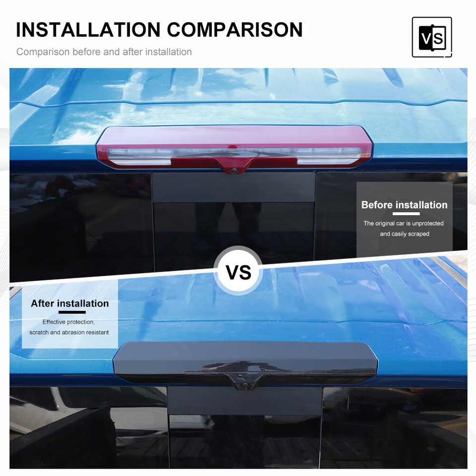 3X Blackened 3rd Third Brake Light Cover Trim For Chevy Silverado GMC ...