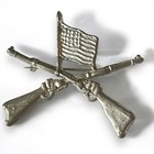 American Flag Crossed Rifles Pin Patriotic Military Themed Brooch ...