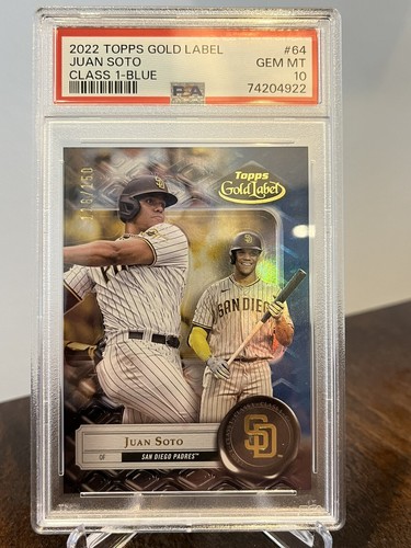 2022 Topps Gold Label Juan Soto Class 1 Blue /150 PSA 10 GEM MINT *POP ...
