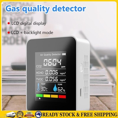 5 In 1 Air Gas MonitorCO2 Sensor Monitor LCD Display for Home Office ...