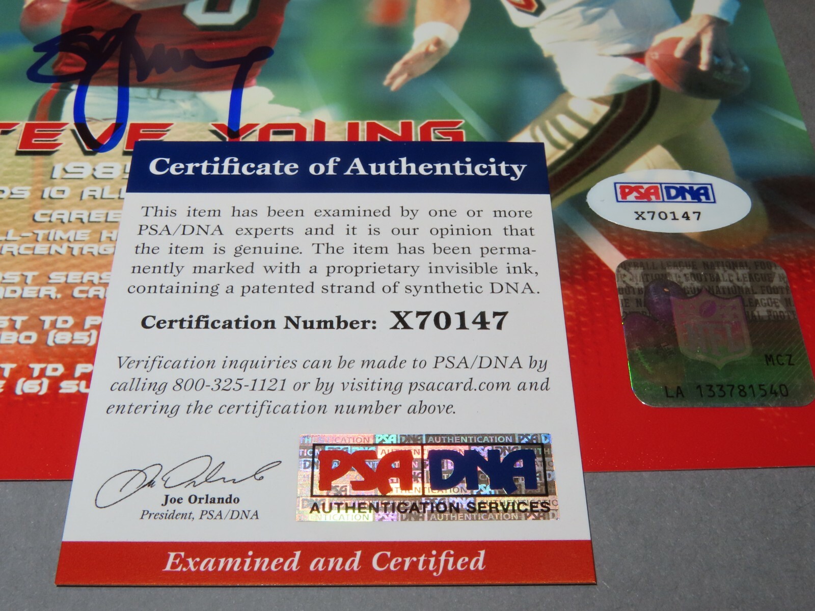 Steve Young Signed San Francisco 49ers 8x10 Photo Autographed PSA/DNA ...