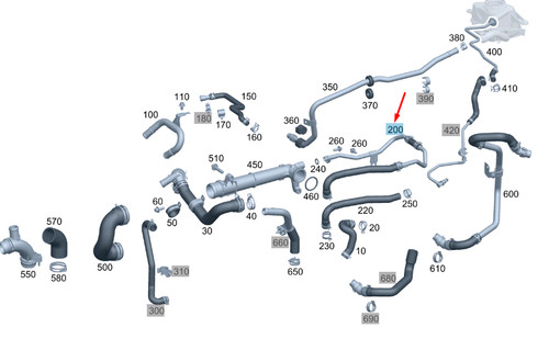 NEW MERCEDES-BENZ C W204 WATER PUMP COOLANT LINE A2742000751 ORIGINAL ...