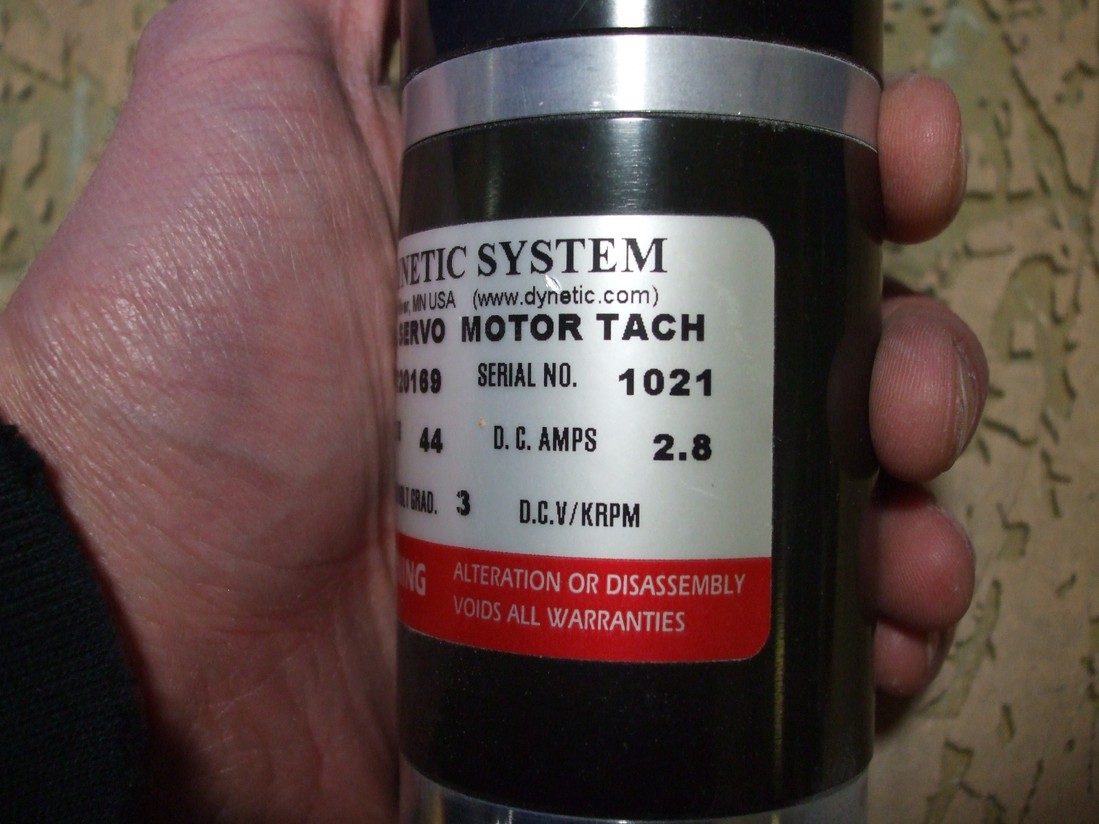 Dynetic system DC servo motor tach 44V 2.8A 220169 [2-Z.5] | eBay