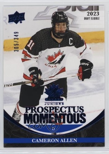 2023 Team Canada Juniors Prospectus Momentous Electric Blue /349 Cameron Allen | eBay